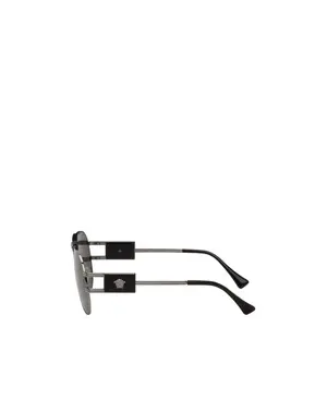 Versace Aviator Sunglasses With Medusa Hardware - Black
