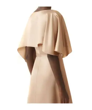 Fabiana Filippi Asymmetrical Satin Cape Dress