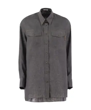 Brunello Cucinelli Lightweight Button-up Shirt With Chest Pockets