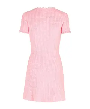 SELF-PORTRAIT Textured Knit Mini Dress - Pink