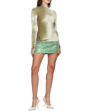 Helmut Lang Velvet Asymmetric Top With Thumbholes - Multicolor