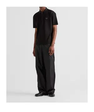 Prada Piqué Short-sleeved Polo Shirt - Black