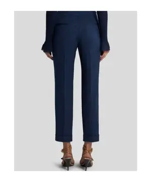 Etro Paisley Jacquard Pants - Blue