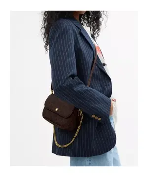COACH Brook Flap Chain Bag In Signature Canvas - Maple Color