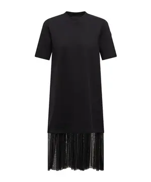 Moncler Layered Midi Dress With Gathered Tulle Skirt