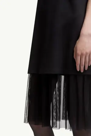 Moncler Layered Midi Dress With Gathered Tulle Skirt