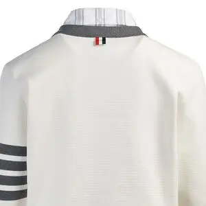 Thom Browne Milano Oxford Layered Shirt Cardigan - White
