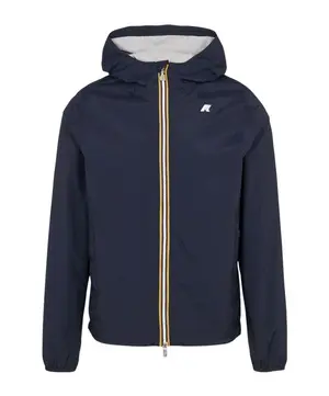 K-WAY Hooded Zip-up Windbreaker Jacket - Blue