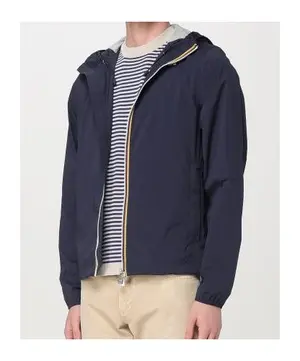 K-WAY Hooded Zip-up Windbreaker Jacket - Blue