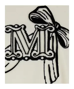 Max Mara Crewneck Long-sleeved Jumper With Embroidered Logo - No