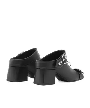 COURREGES Gogo 55mm Leather Mules With Buckle And Zipper Details