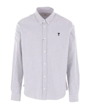 AMI Paris Long-sleeved Striped Shirt - White
