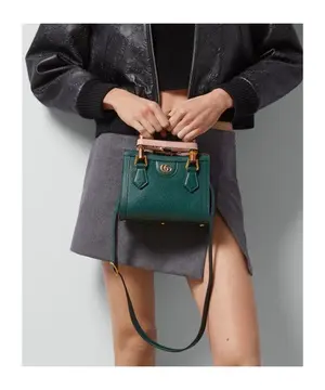 Gucci Mini Diana Top Handle Bag - Green
