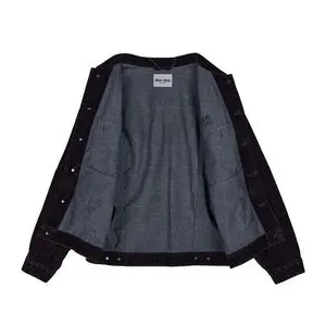 Miu Miu Flocked Chambray Long Sleeve Jacket