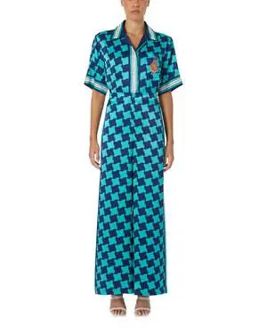 Casablanca Graphic-print Silk Trousers