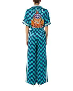 Casablanca Graphic-print Silk Trousers