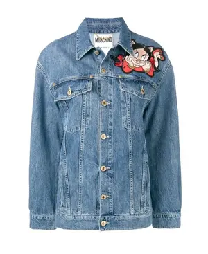 Moschino Porky Pig Embroidered Denim Jacket