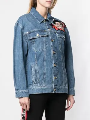 Moschino Porky Pig Embroidered Denim Jacket