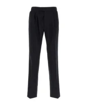 Brioni Pure Wool Pleated Trousers - Black