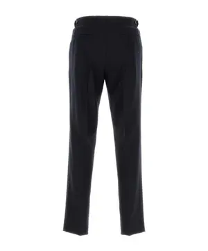 Brioni Pure Wool Pleated Trousers - Black