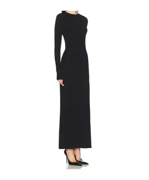 Saint Laurent Open Back Long-sleeved Dress