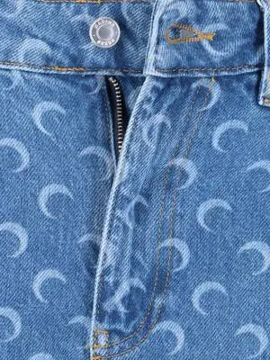 MARINE SERRE Allover Moon Print Straight Leg Jeans