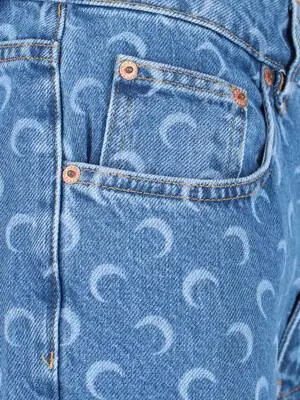 MARINE SERRE Allover Moon Print Straight Leg Jeans