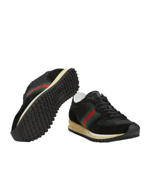 Gucci Panelled Lace-up Sneakers - Black