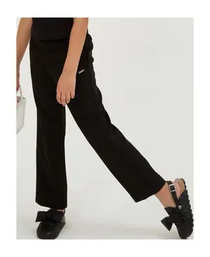 Monnalisa Straight-leg Trousers With Logo Detail