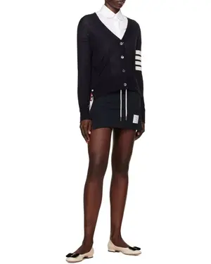 Thom Browne Four Stripe Knit Mini Skirt - Navy Blue