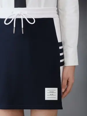 Thom Browne Four Stripe Knit Mini Skirt - Navy Blue