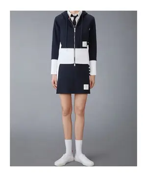 Thom Browne Four Stripe Knit Mini Skirt - Navy Blue