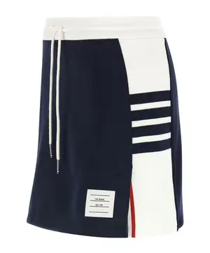 Thom Browne Four Stripe Knit Mini Skirt - Navy Blue