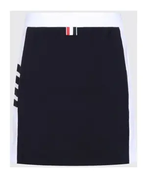 Thom Browne Four Stripe Knit Mini Skirt - Navy Blue