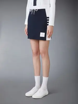 Thom Browne Four Stripe Knit Mini Skirt - Navy Blue