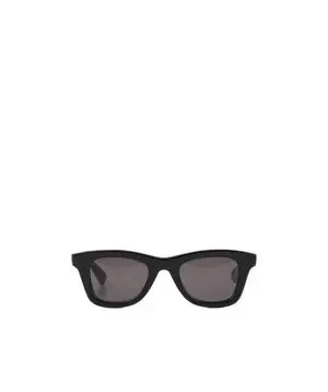 Bottega Veneta Square Frame Sunglasses With Gold Detail - Black