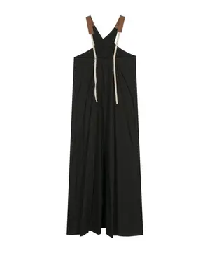 ALYSI Poplin Midi Dress With Cross-over Straps