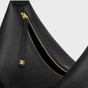 Celine Large Lulu Hobo Bag In Grained Calfskin