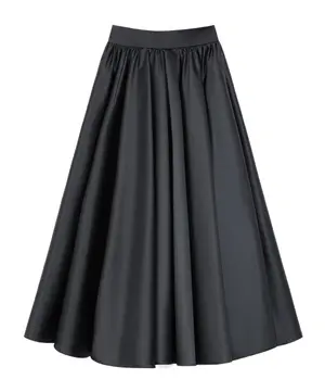 PATOU Volume High Rise Satin Midi Skirt
