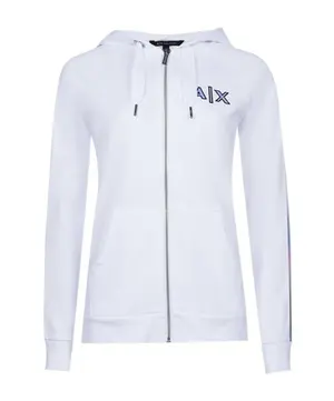 Armani Exchange Logo Drawstring Hoodie - White