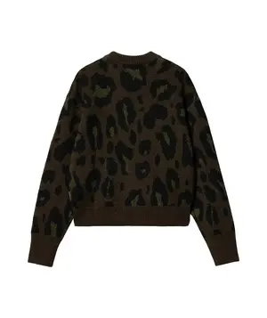 Carhartt Work In Progress Merton Leopard Print Crew Neck Sweater