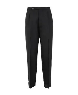 MAISON MARGIELA Mid-rise Tailored Trousers With Zippered Edges - Black