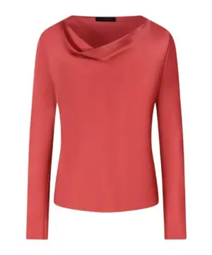 Alberta Ferretti Long Sleeve Cowl Neck Blouse - Red