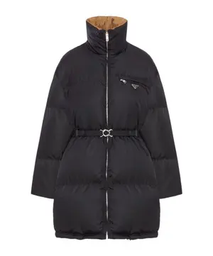 Prada Re-nylon Down Jacket With High Collar