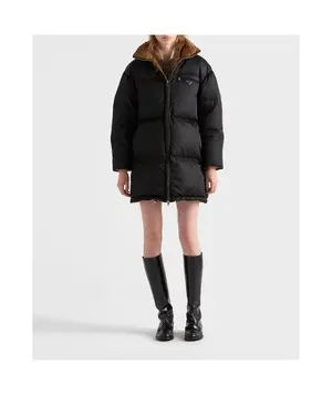 Prada Re-nylon Down Jacket With High Collar