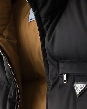 Prada Re-nylon Down Jacket With High Collar