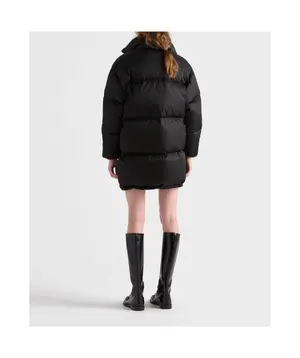 Prada Re-nylon Down Jacket With High Collar