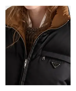 Prada Re-nylon Down Jacket With High Collar