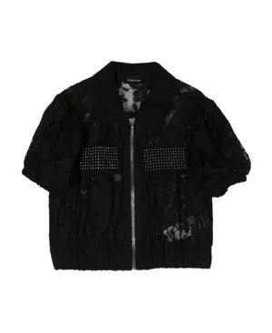 Monnalisa Lace Short Sleeve Zip Shirt
