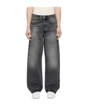 SUNFLOWER Wide Leg Distressed Jeans - Black